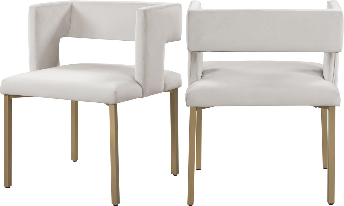Caleb Cream Velvet Dining Chair