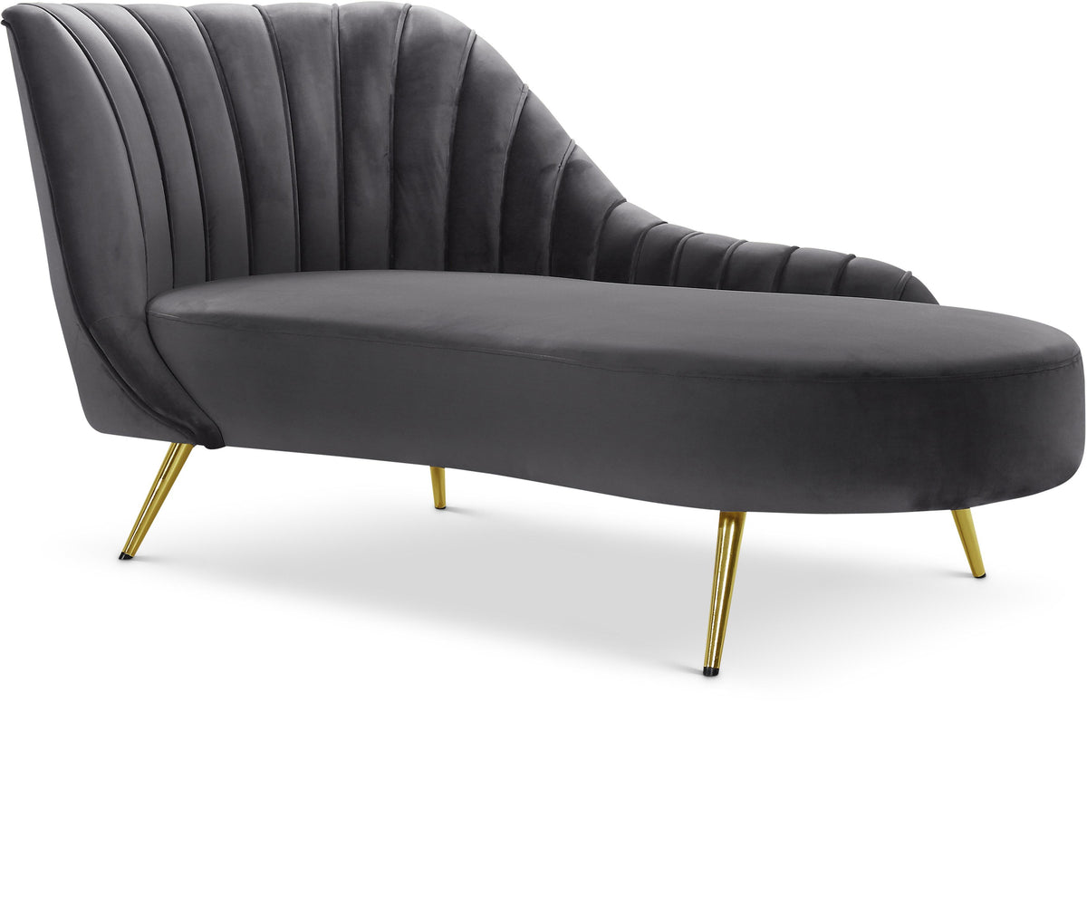 Margo Grey Velvet Chaise